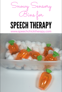 Snowy Sensory Bins for Speech Therapy