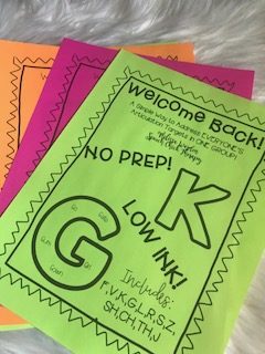 Back to School Articulation